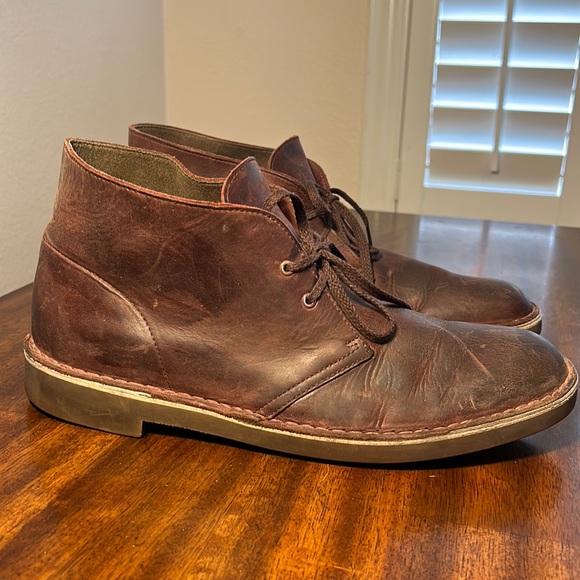 Clarks | Shoes | Clark Genuine Brown Leather Chukka Boots | Poshmark